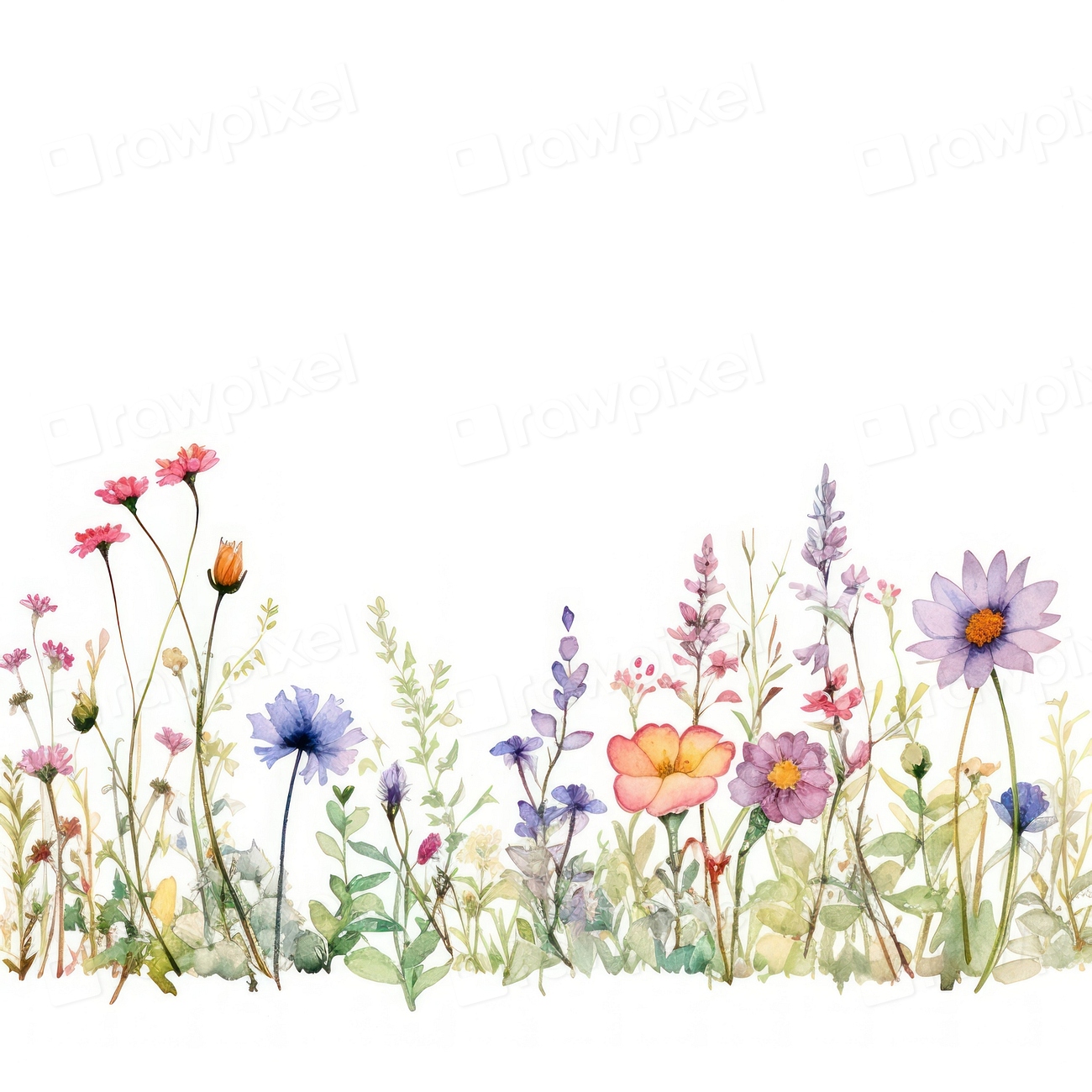 Wildflower border outdoors pattern nature | Premium Photo Illustration ...