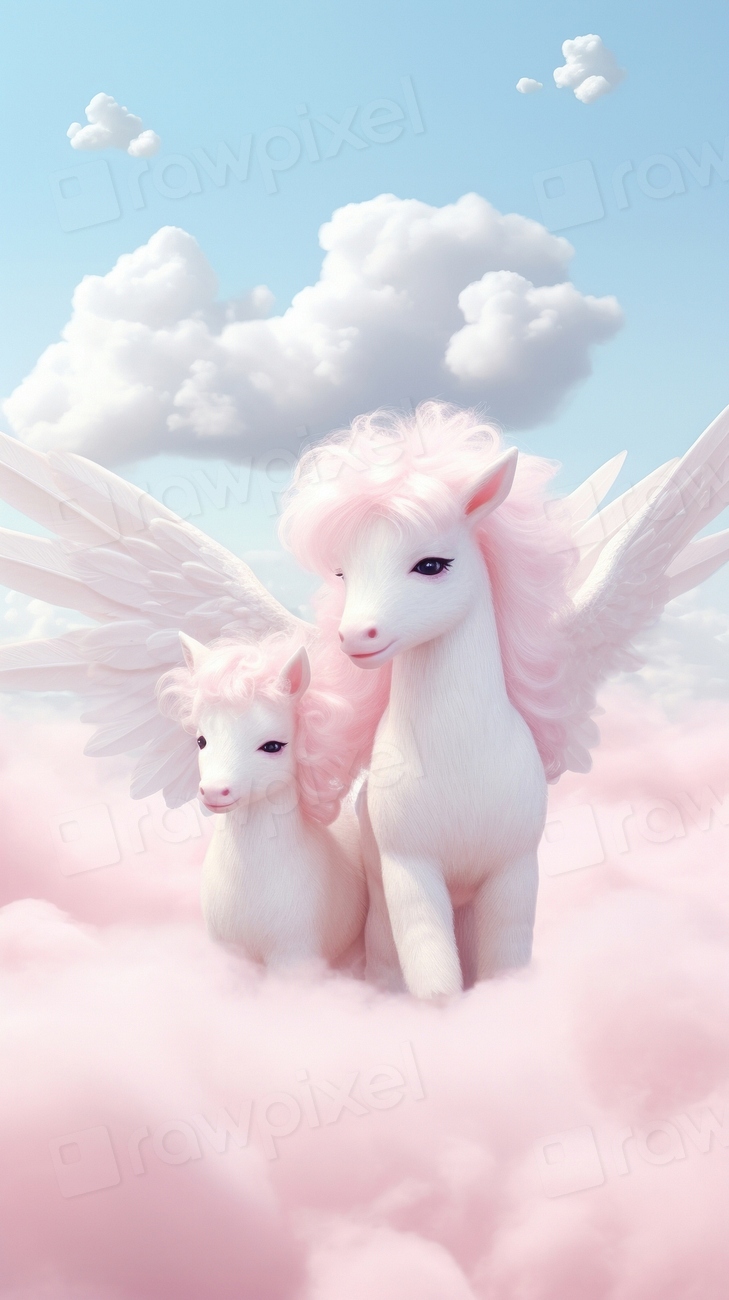 Baby pegasus cartoon animal mammal. | Free Photo Illustration - rawpixel