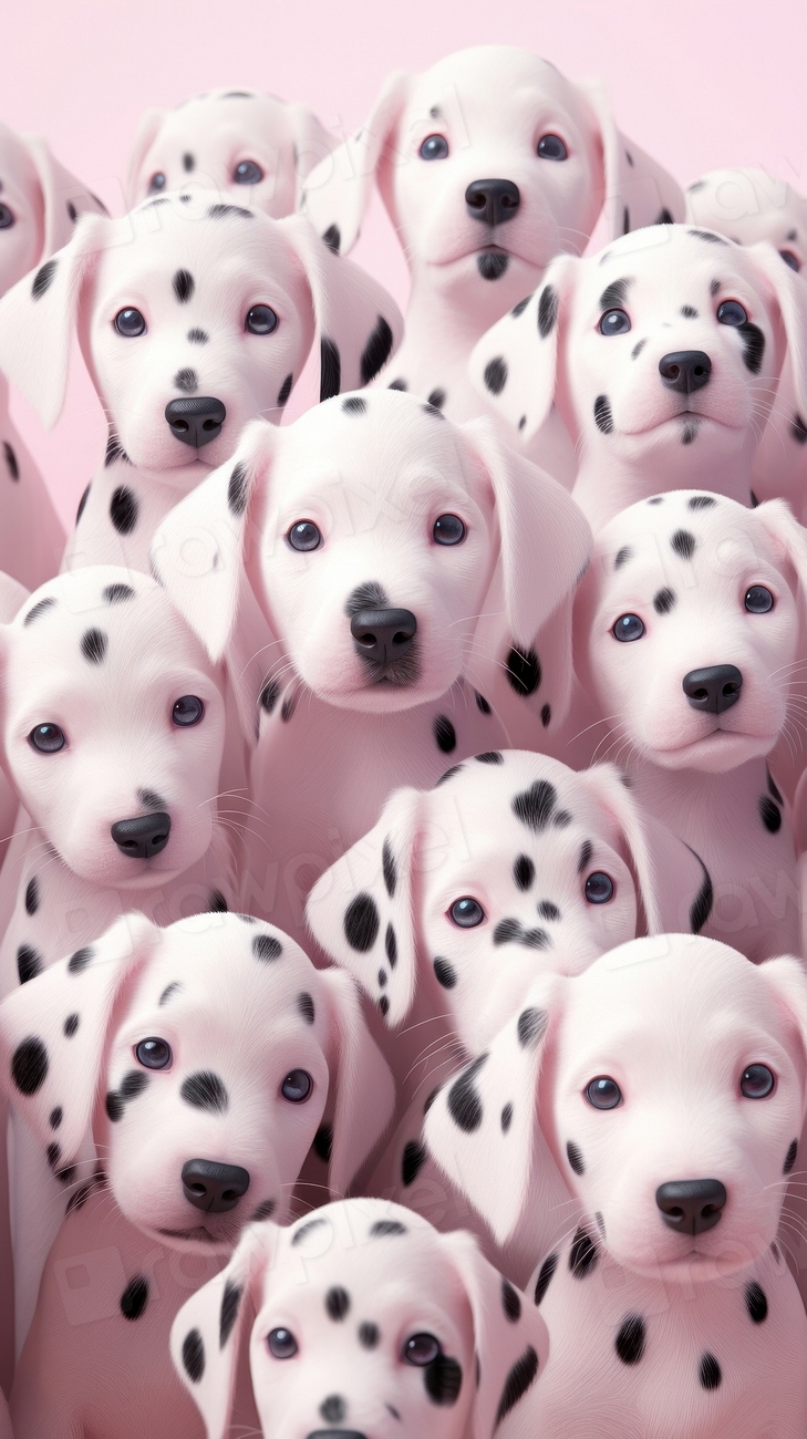 Fluffy pastel dalmatian animal mammal | Free Photo Illustration - rawpixel