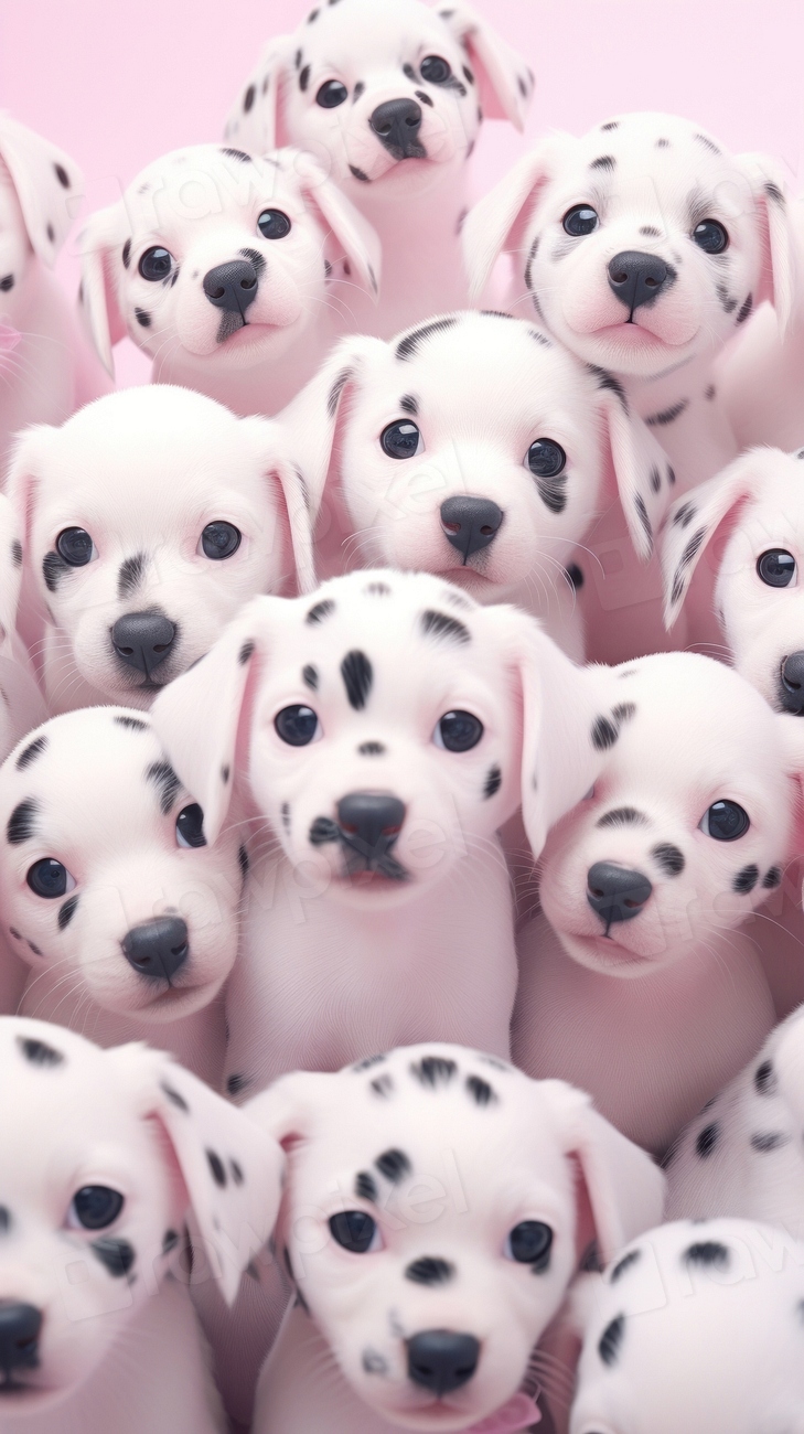 Fluffy pastel dalmatian animal mammal | Free Photo Illustration - rawpixel