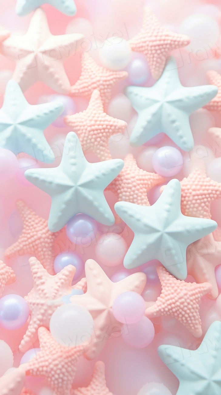 Fluffy pastel starfish backgrounds decoration | Free Photo Illustration ...