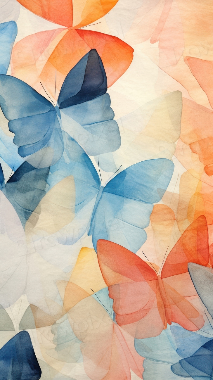 Butterflies abstract painting pattern. | Premium Photo Illustration ...