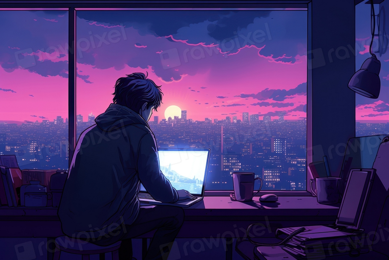 Lonely boy Using laptop Apartment | Free Photo Illustration - rawpixel