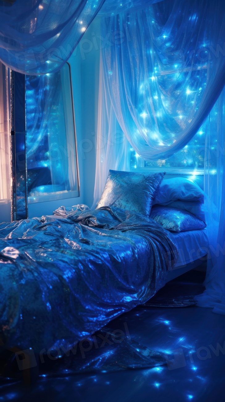 Blue bedroom photo light furniture | Premium Photo - rawpixel