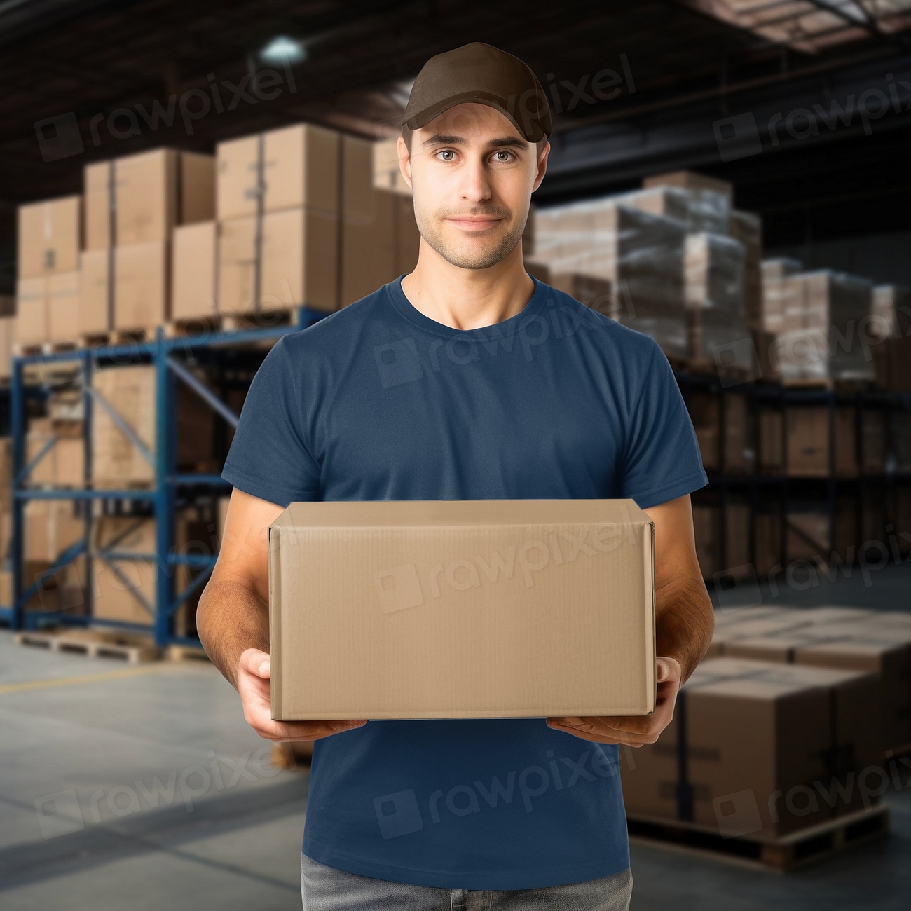 Delivery man carrying parcel box | Premium Photo - rawpixel