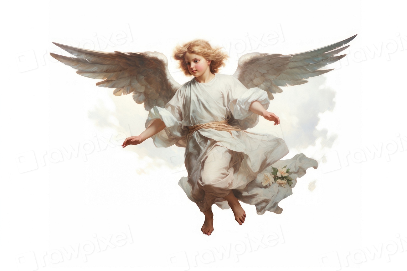 Angel adult white background representation. | Premium Photo ...