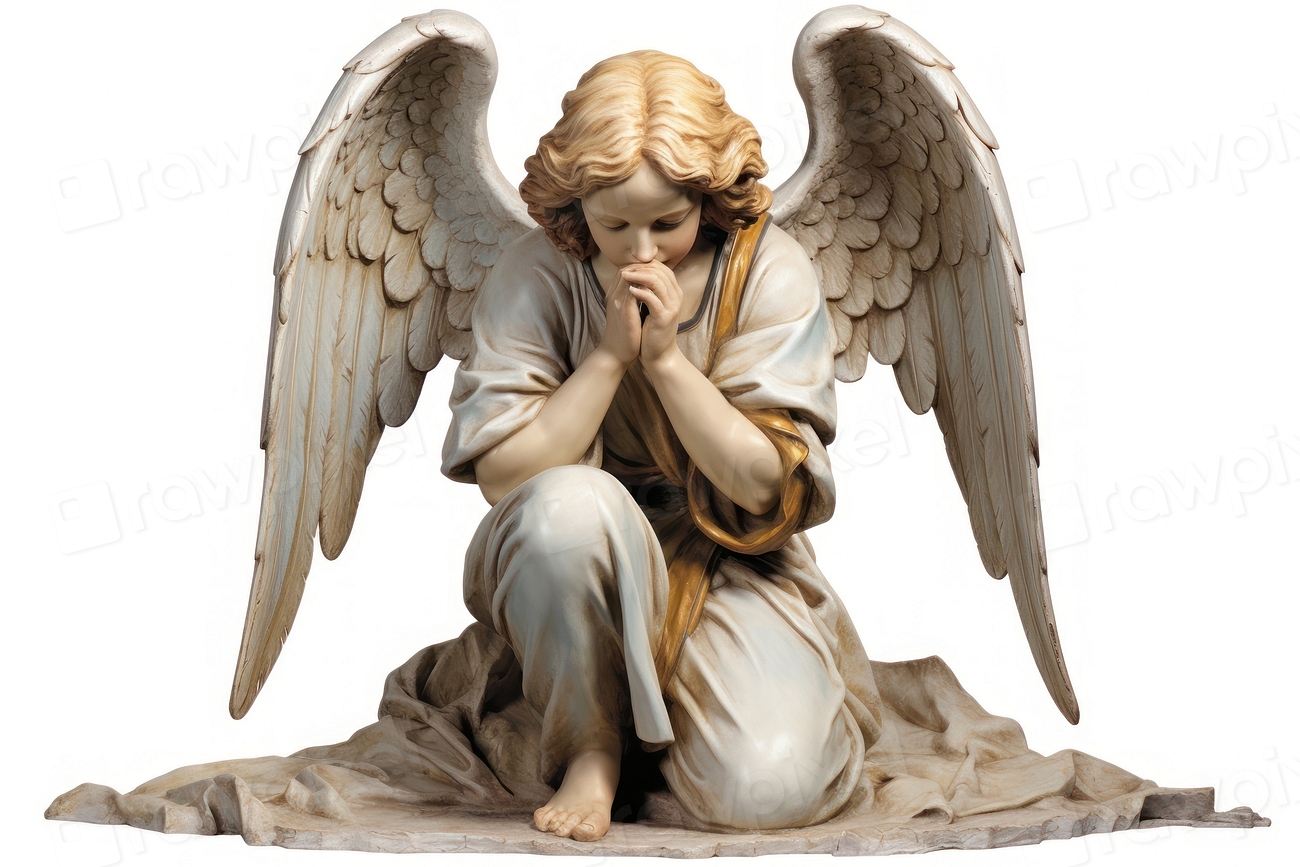 Adoring kneeling angel statue adult | Premium Photo Illustration - rawpixel