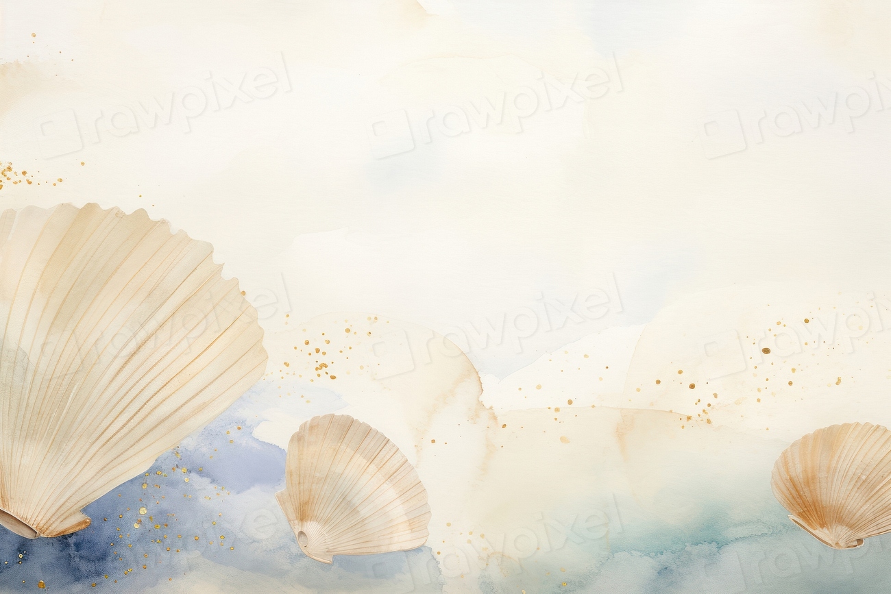 Seashells watercolor minimal background backgrounds | Free Photo ...