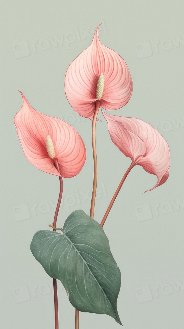 Vintage drawing Anthurium flower anthurium | Premium Photo Illustration ...