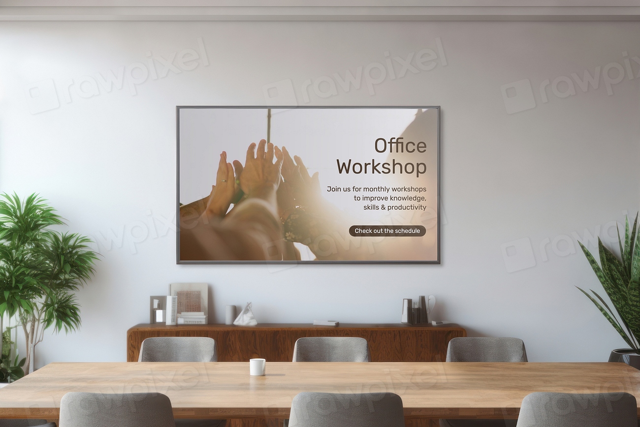Meeting room TV screen mockup | Premium PSD Mockup - rawpixel