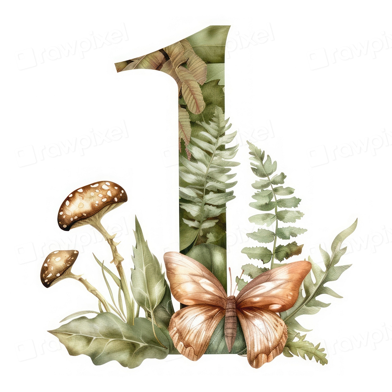 letter number 1 nature plant | Premium Photo Illustration - rawpixel