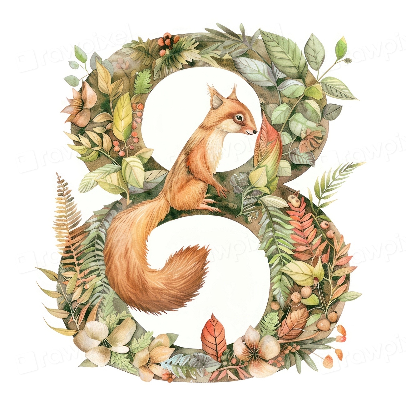 letter number 8 nature plant | Free Photo Illustration - rawpixel