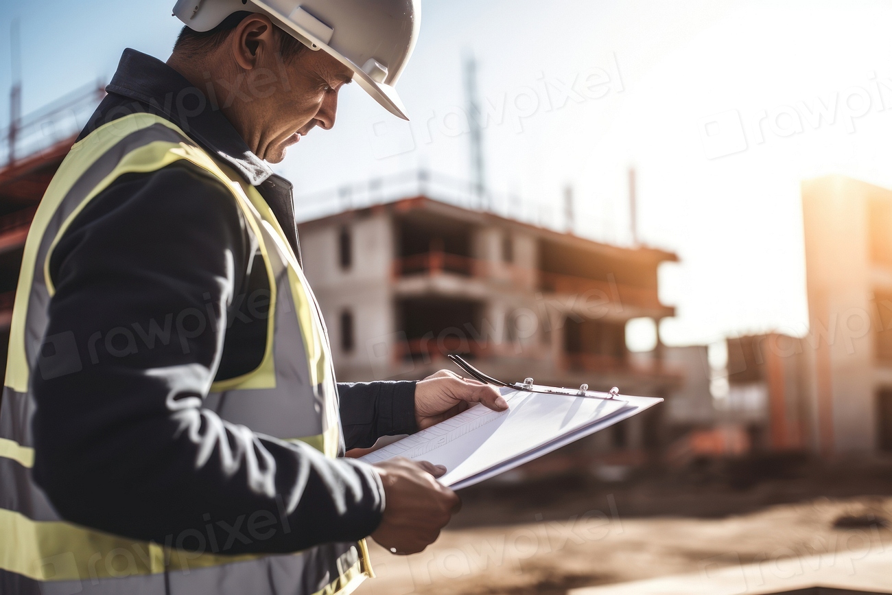 Engineer checking clipboard construction hardhat | Free Photo - rawpixel