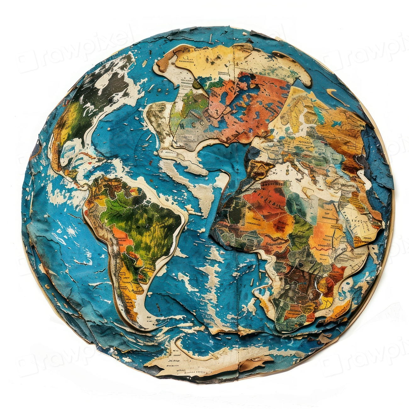 Earth shape collage cutouts astronomy | Free Photo Illustration - rawpixel