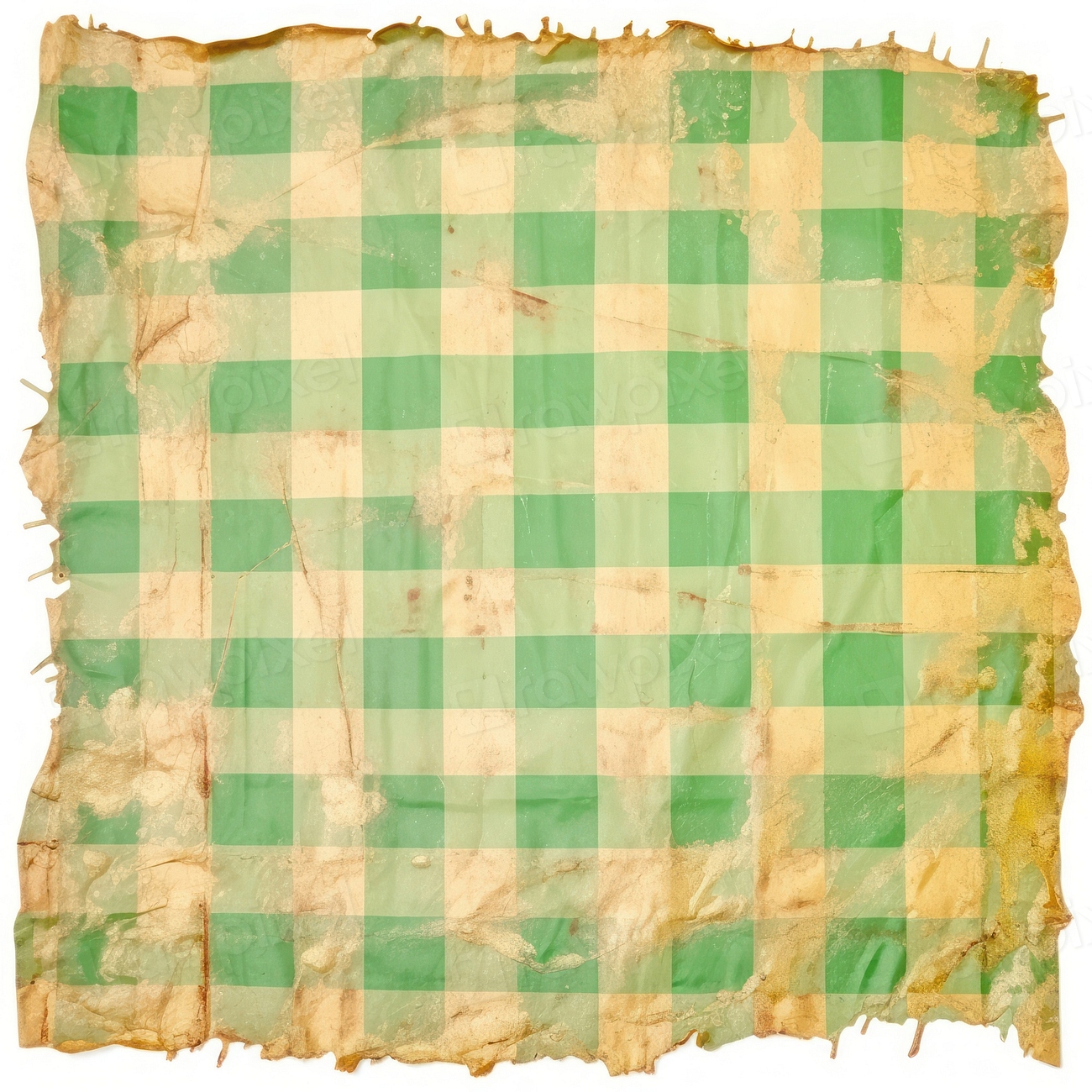 Green checkered ripped paper tablecloth | Free Photo - rawpixel