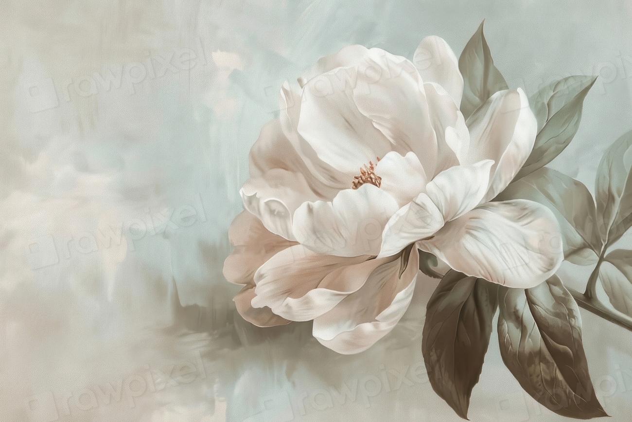 Close pale flower painting blossom | Free Photo Illustration - rawpixel