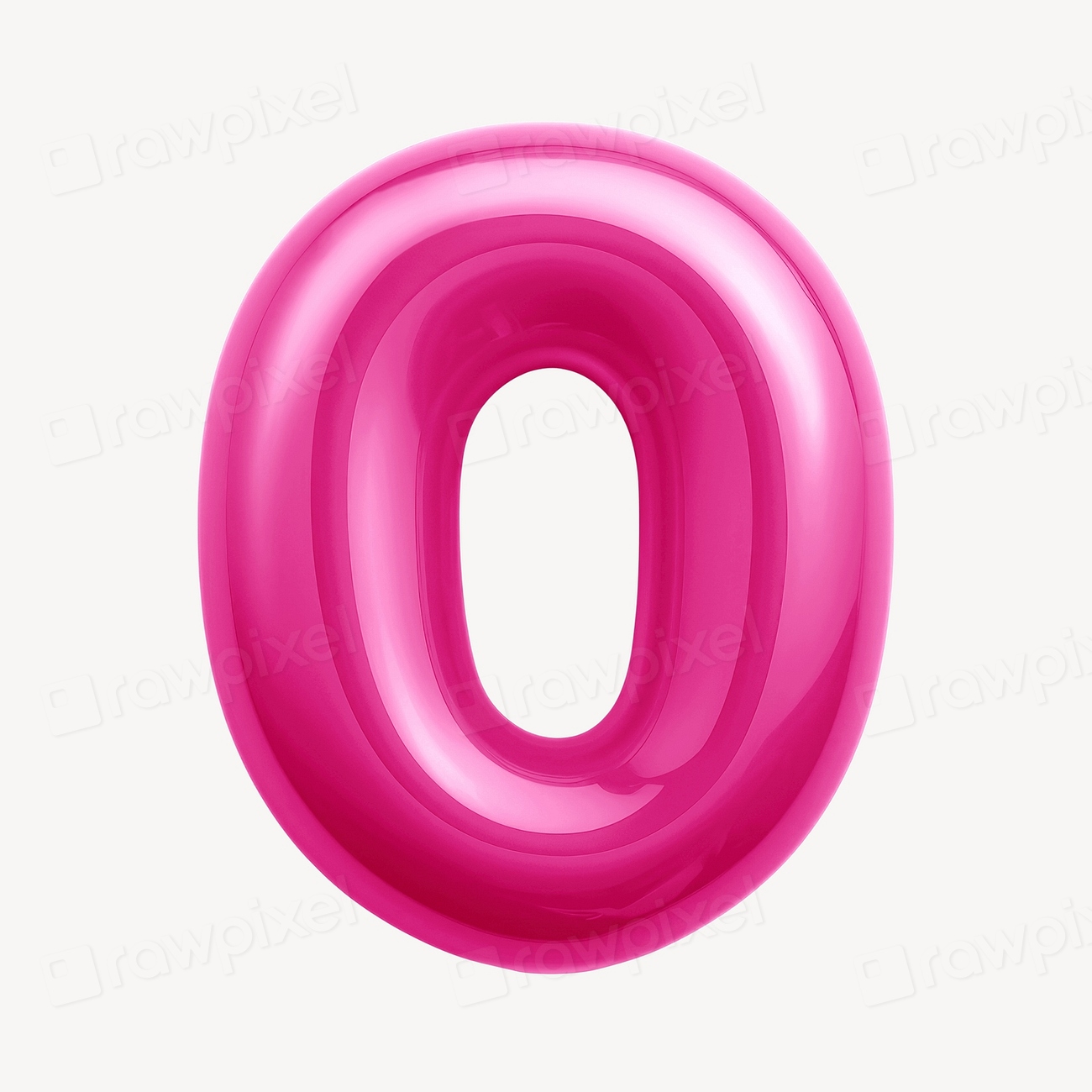 Number 0 pink 3D balloon | Free Photo Illustration - rawpixel