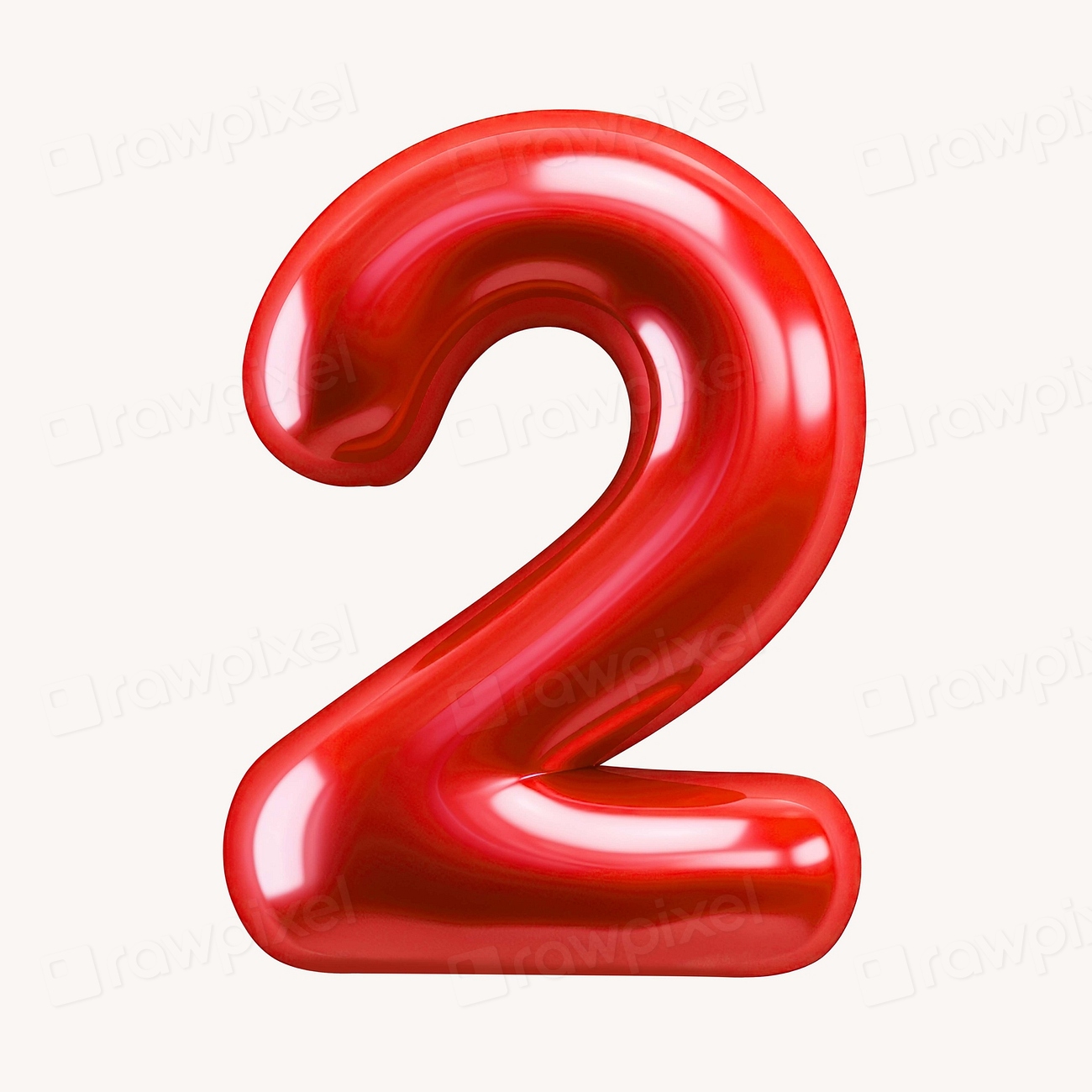 Number 2 red 3D balloon | Free Photo Illustration - rawpixel