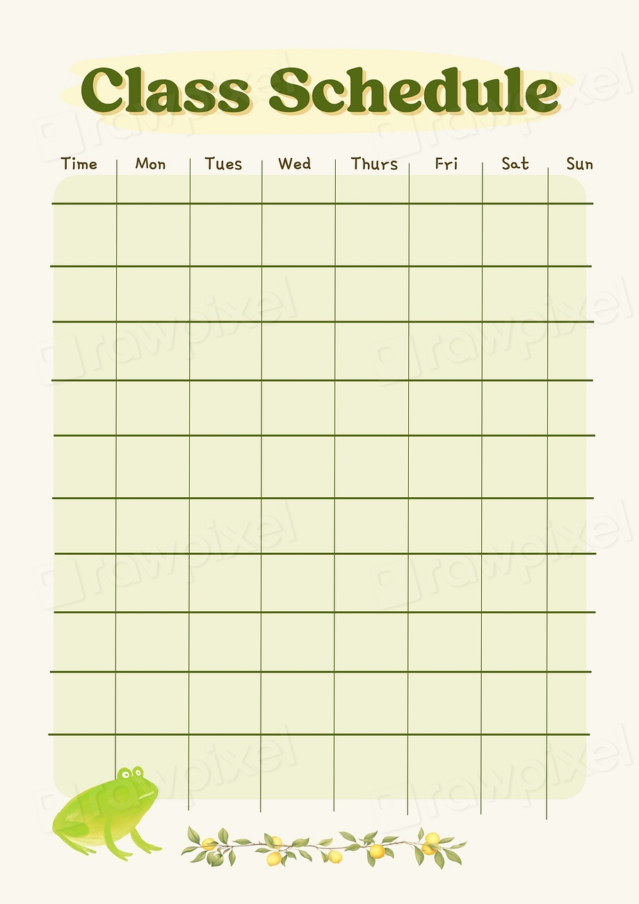 Class schedule planner templates | Free Photo - rawpixel