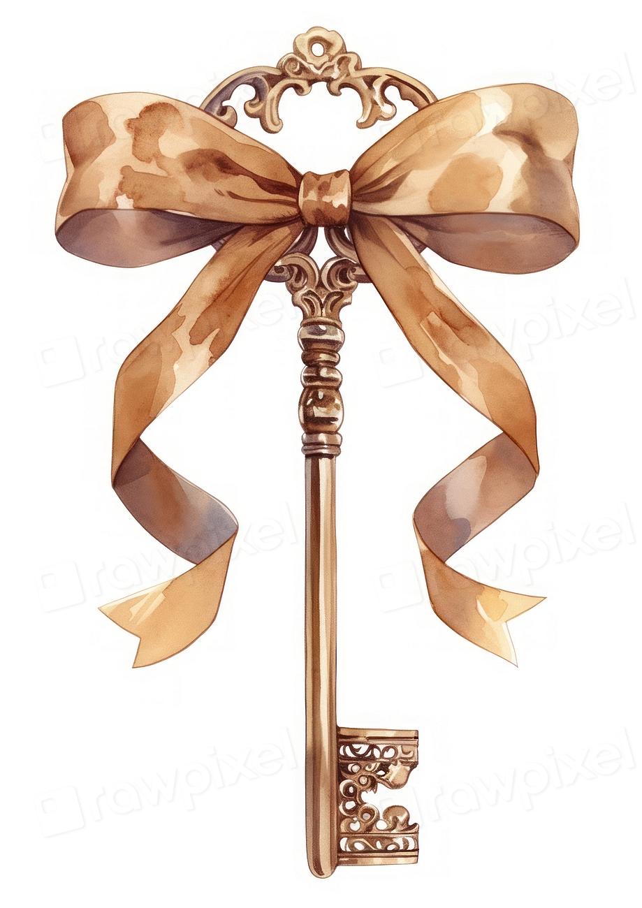 Brown coquette key illustration watercolor | Free Photo Illustration ...