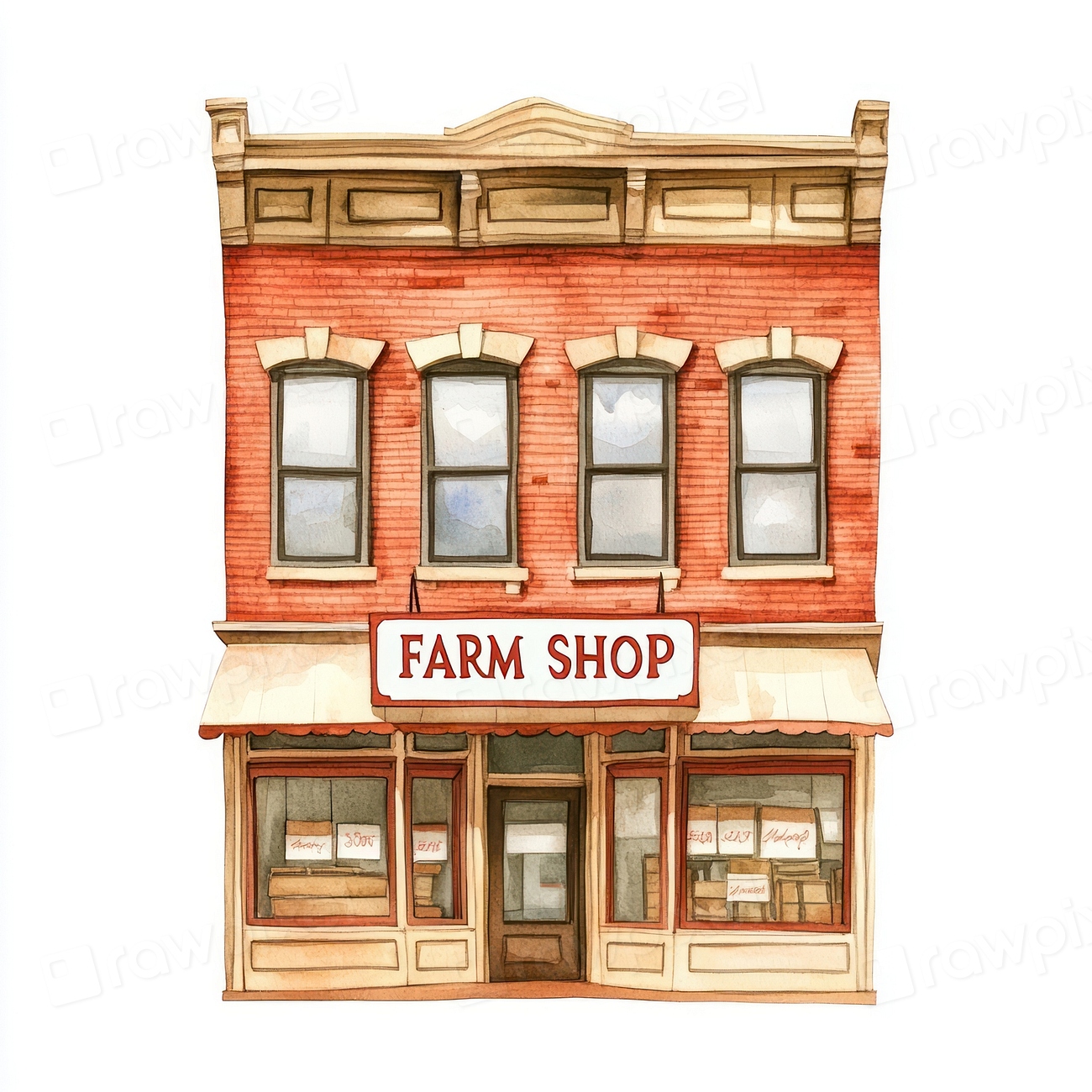 Classic American retail building shop | Free Photo Illustration - rawpixel