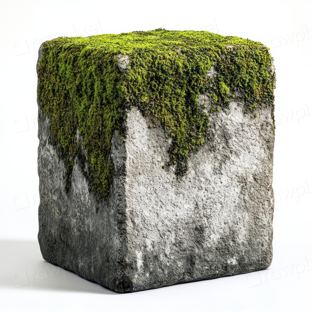 Moss-Covered Concrete Block moss moss-covered | Free Photo - rawpixel