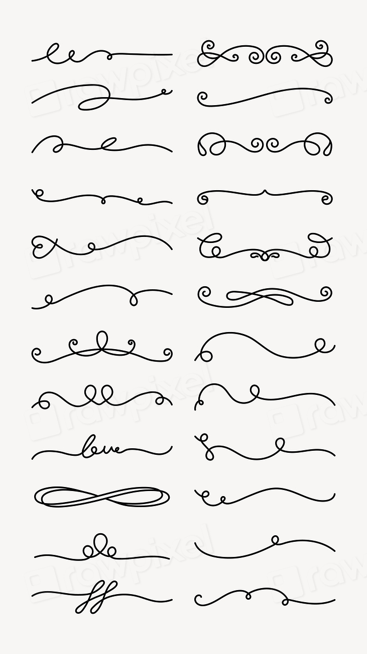 Elegant line dividers swirls and | Premium Vector - rawpixel