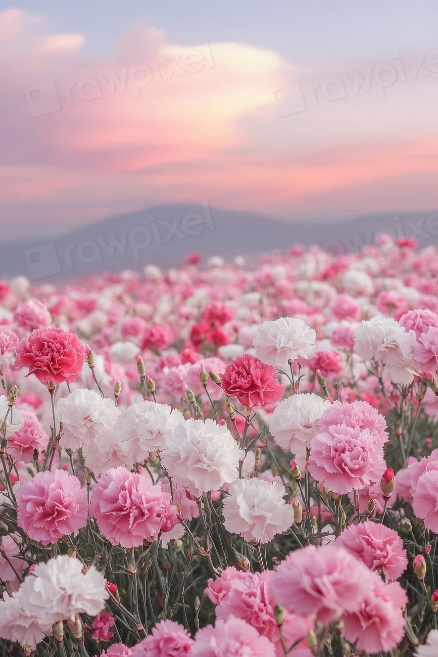 Carnation flower fields carnations flowers | Free Photo - rawpixel