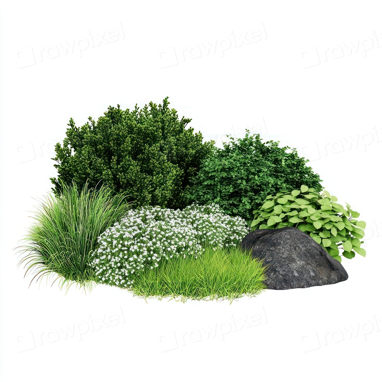 Group different bushes nature garden | Free Photo - rawpixel