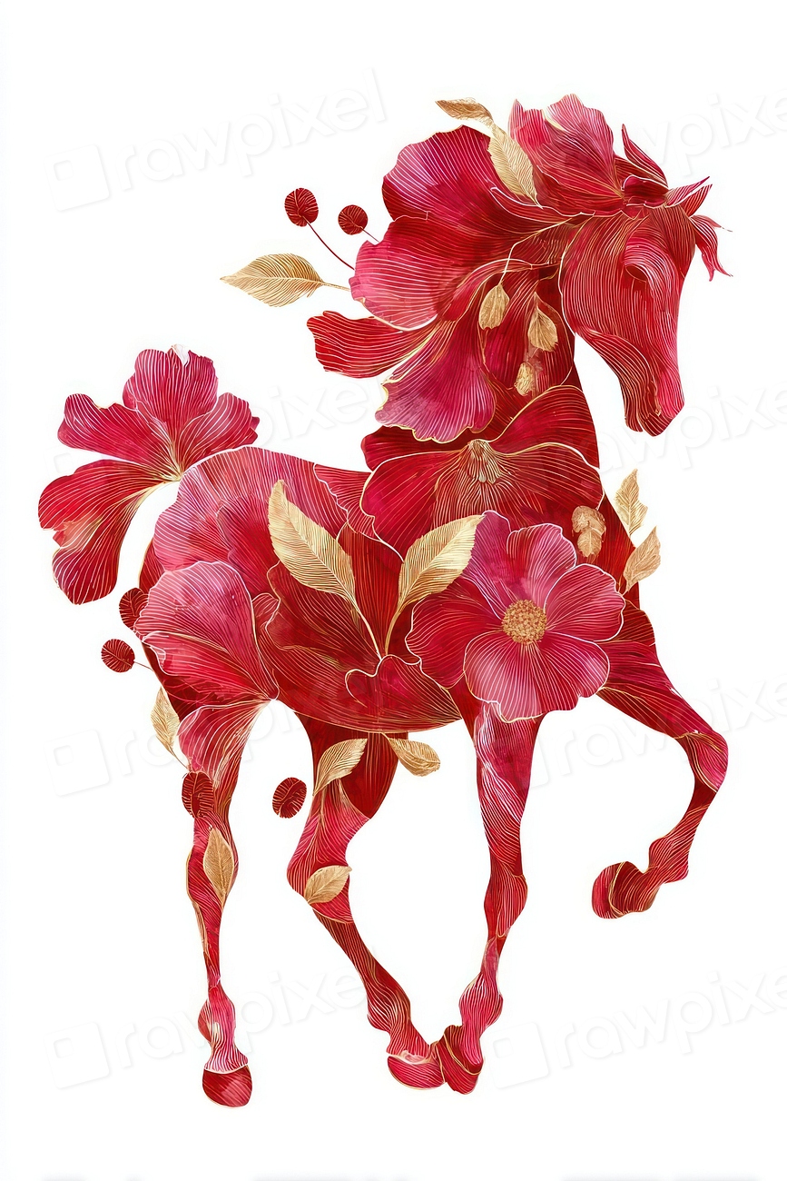Floral horse illustration art | Premium Photo Illustration - rawpixel