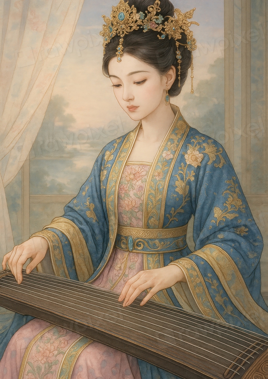 Elegant traditional musical portrait | Free Photo Illustration - rawpixel