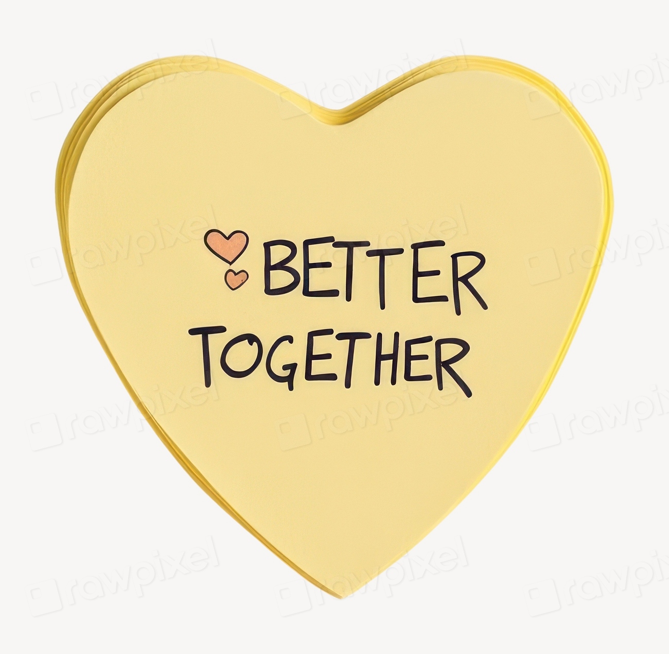 Yellow paper heart together better | Free Vector - rawpixel