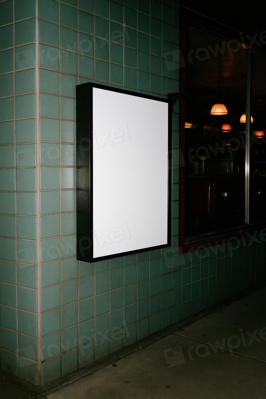 Blank sign on tiled wall | Free Photo - rawpixel