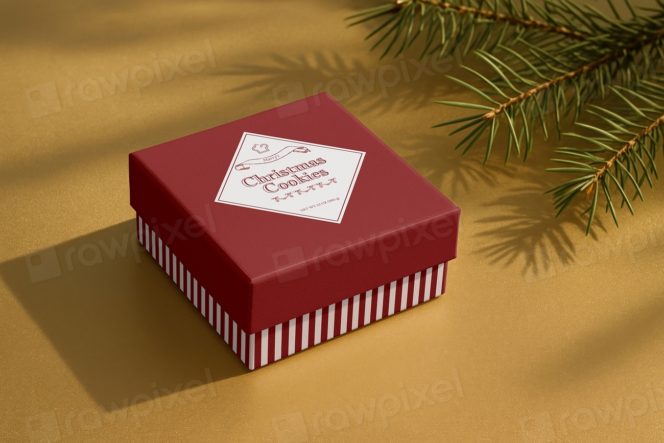 Festive cookie box mockup psd | Free PSD Mockup - rawpixel