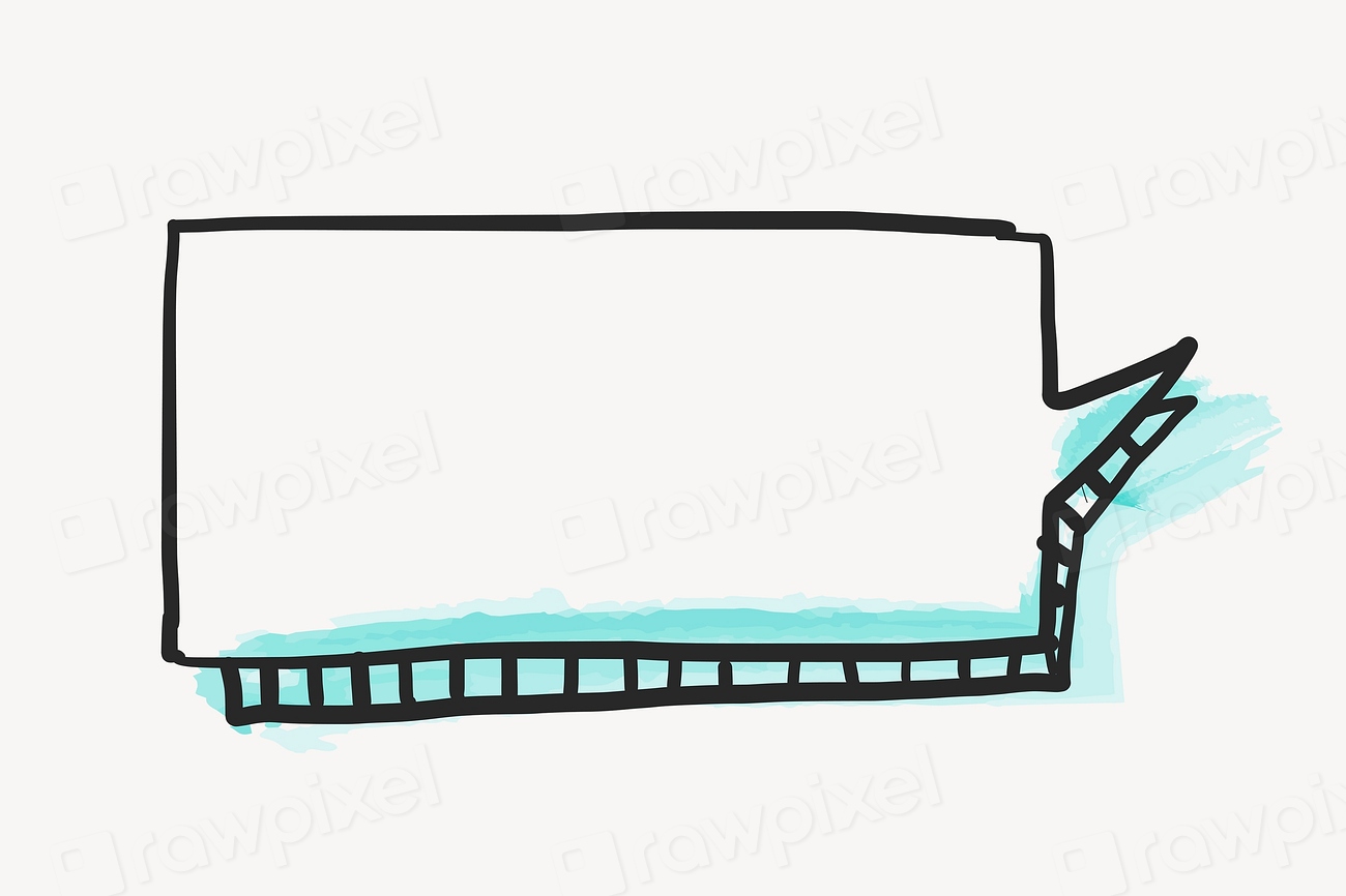Rectangle speech bubble, doodle clipart | Premium PSD - rawpixel