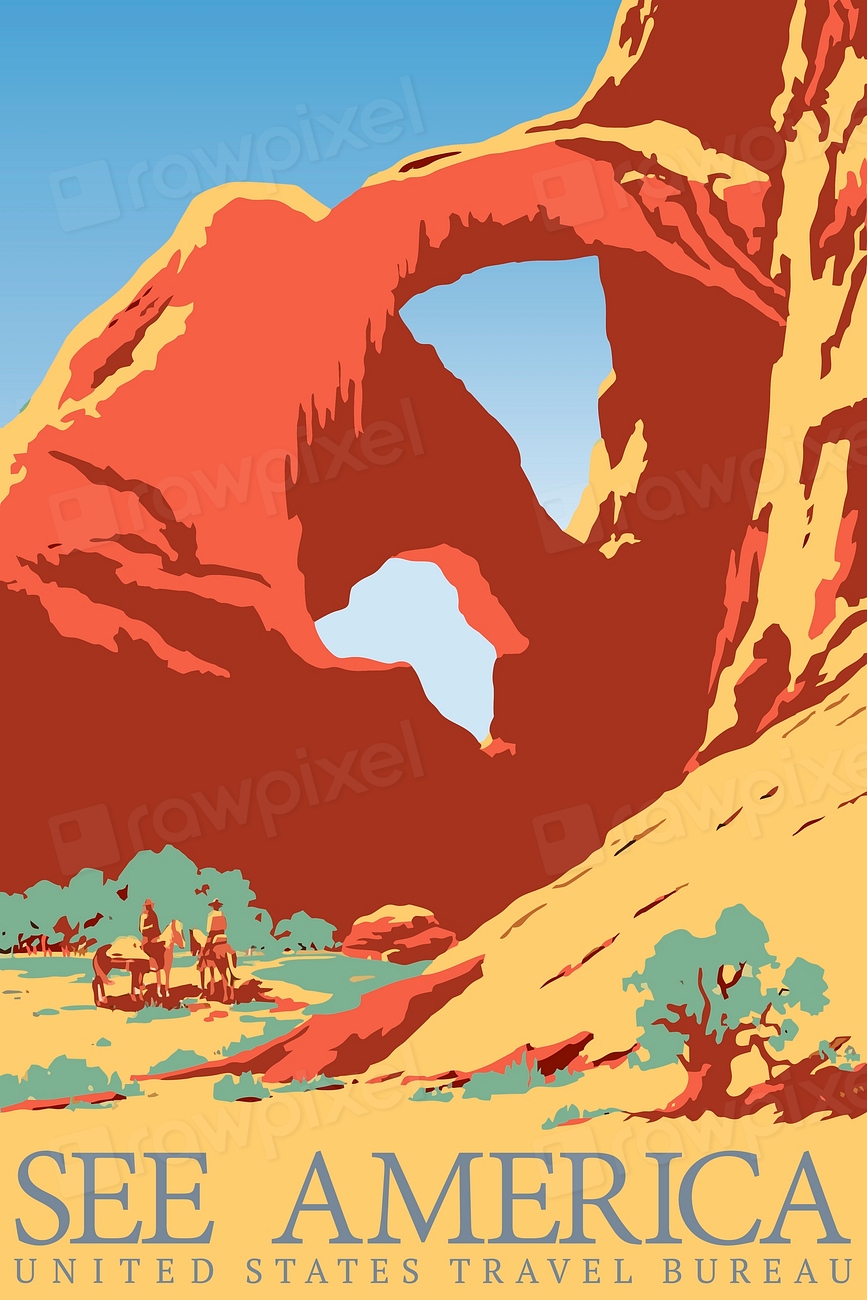 See America poster clipart, travel | Free Photo Illustration - rawpixel