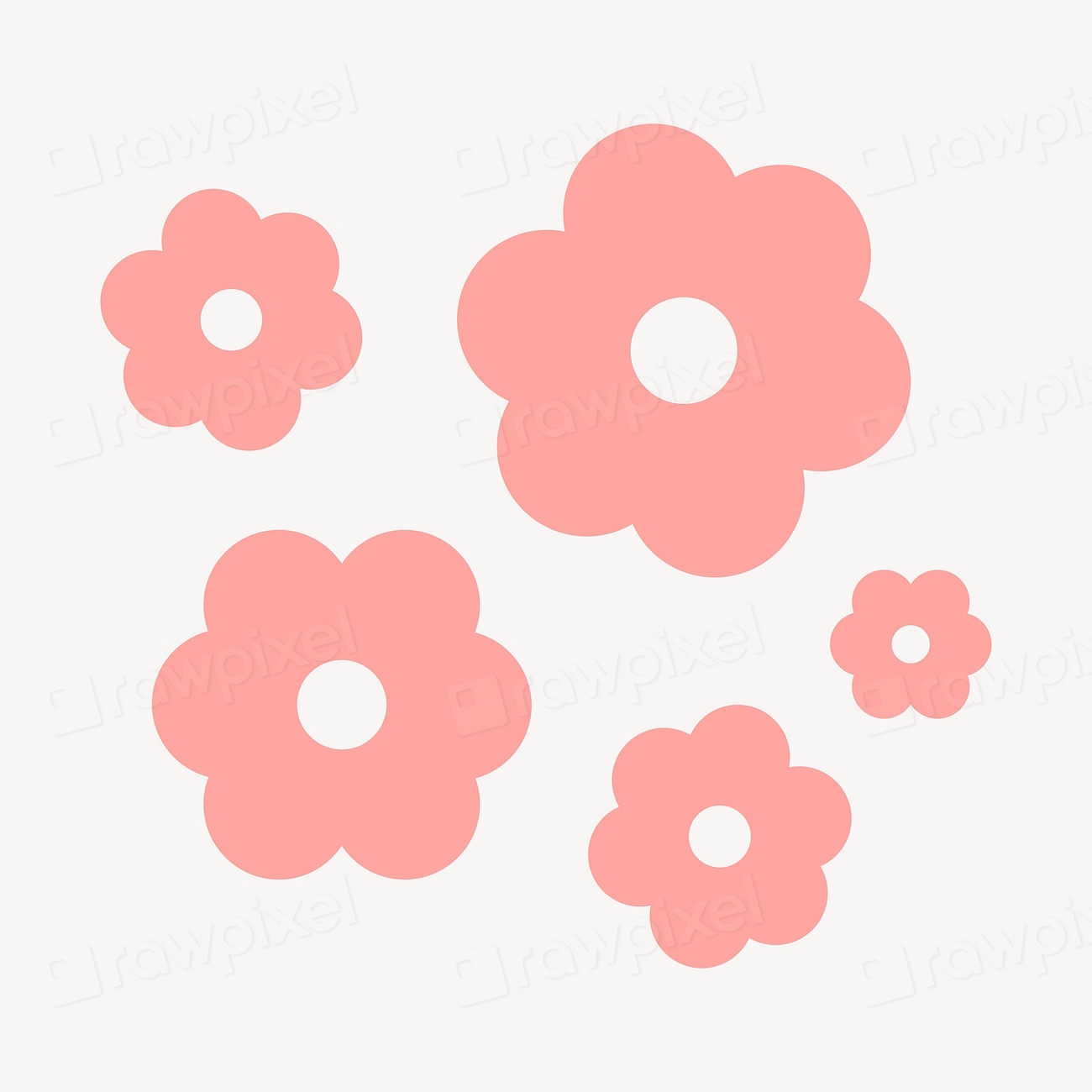 Pink flower sticker, cute flat | Premium PSD - rawpixel
