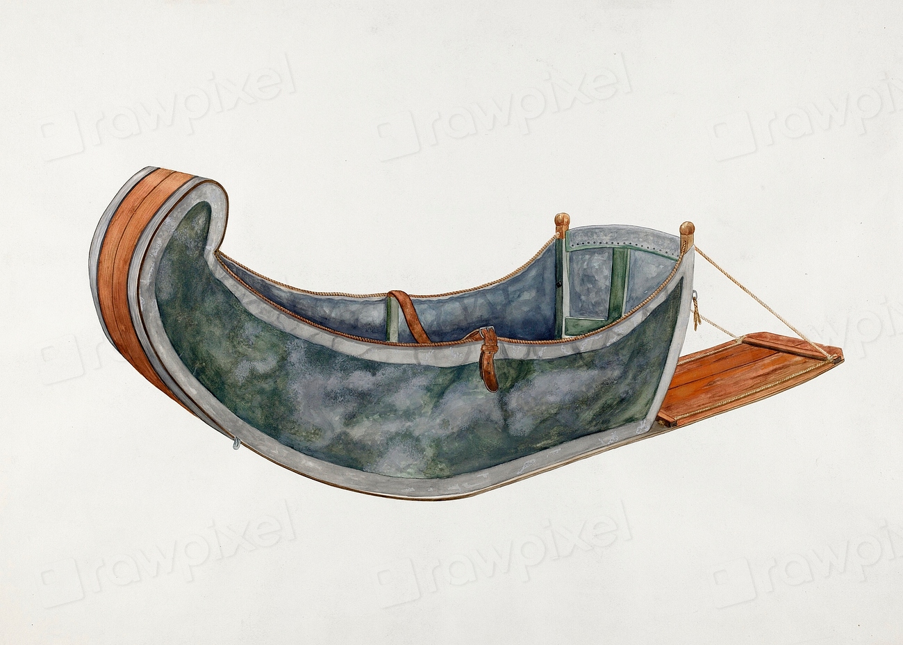 Red River Dog Sled (ca.1938) | Free Photo Illustration - rawpixel