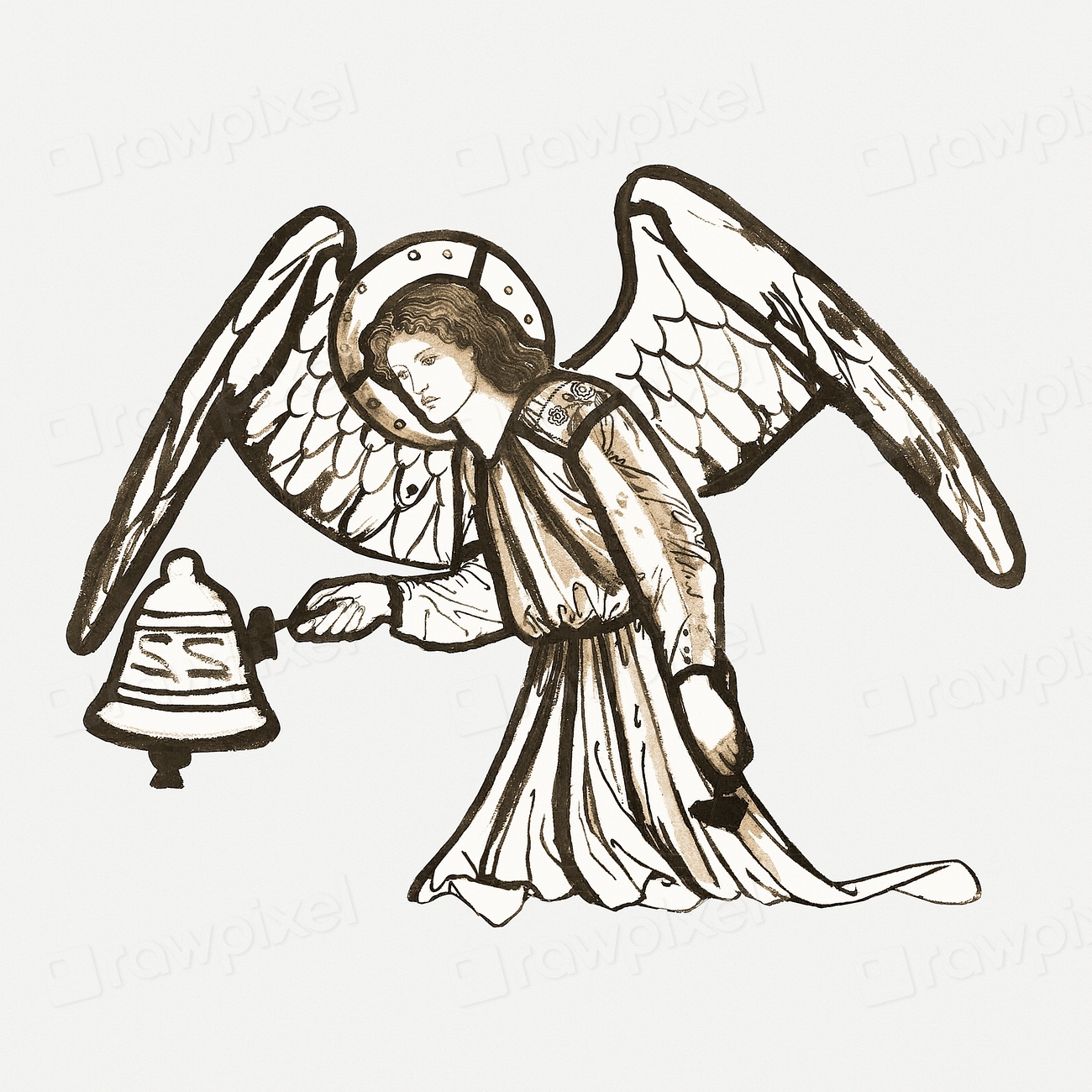 Angel playing bells illustration, remixed | Free Photo Illustration ...