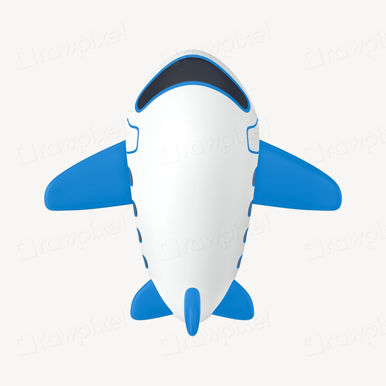Cartoon plane clipart, top view | Free Photo Illustration - rawpixel