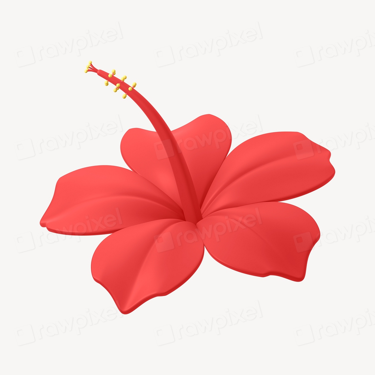 Cartoon Hibiscus clipart, botanical design | Free Photo Illustration ...