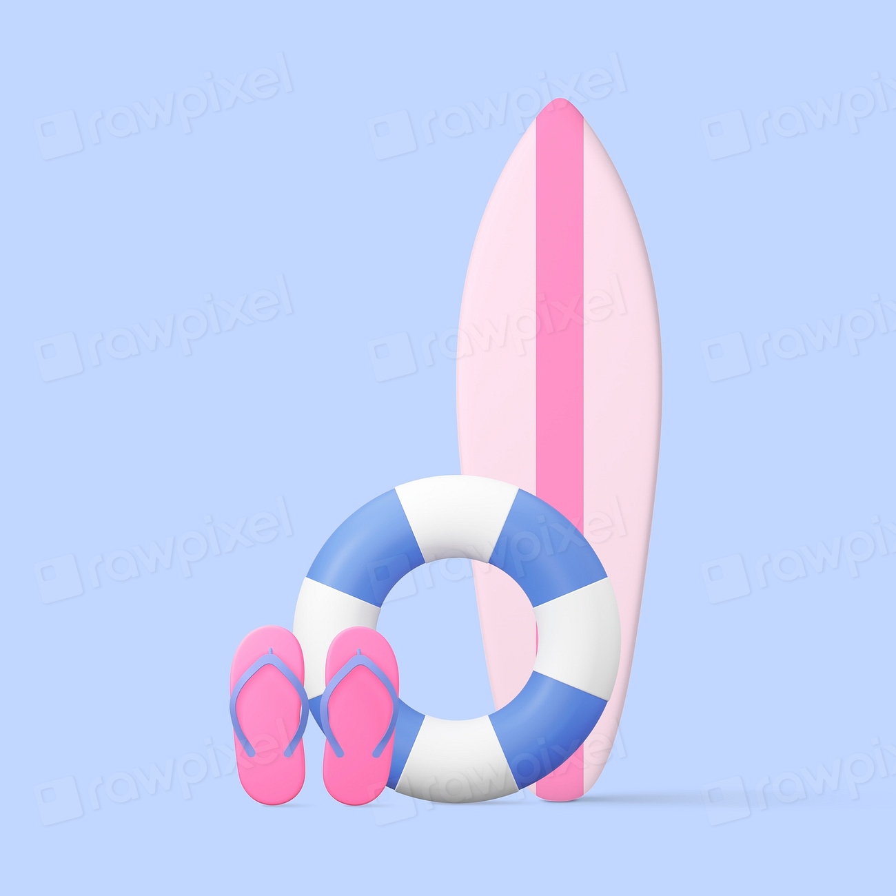 Cartoon surfboard clipart, 3d cute | Free Photo Illustration - rawpixel