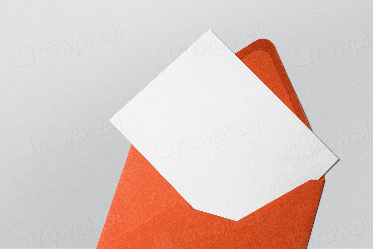 Blank invitation card, orange envelope | Premium Photo - rawpixel