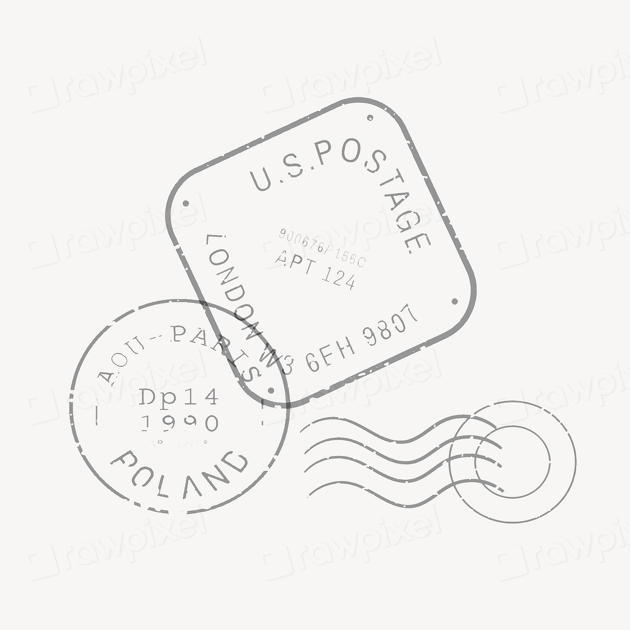 Postage stamp collage element, vintage | Premium Vector - rawpixel