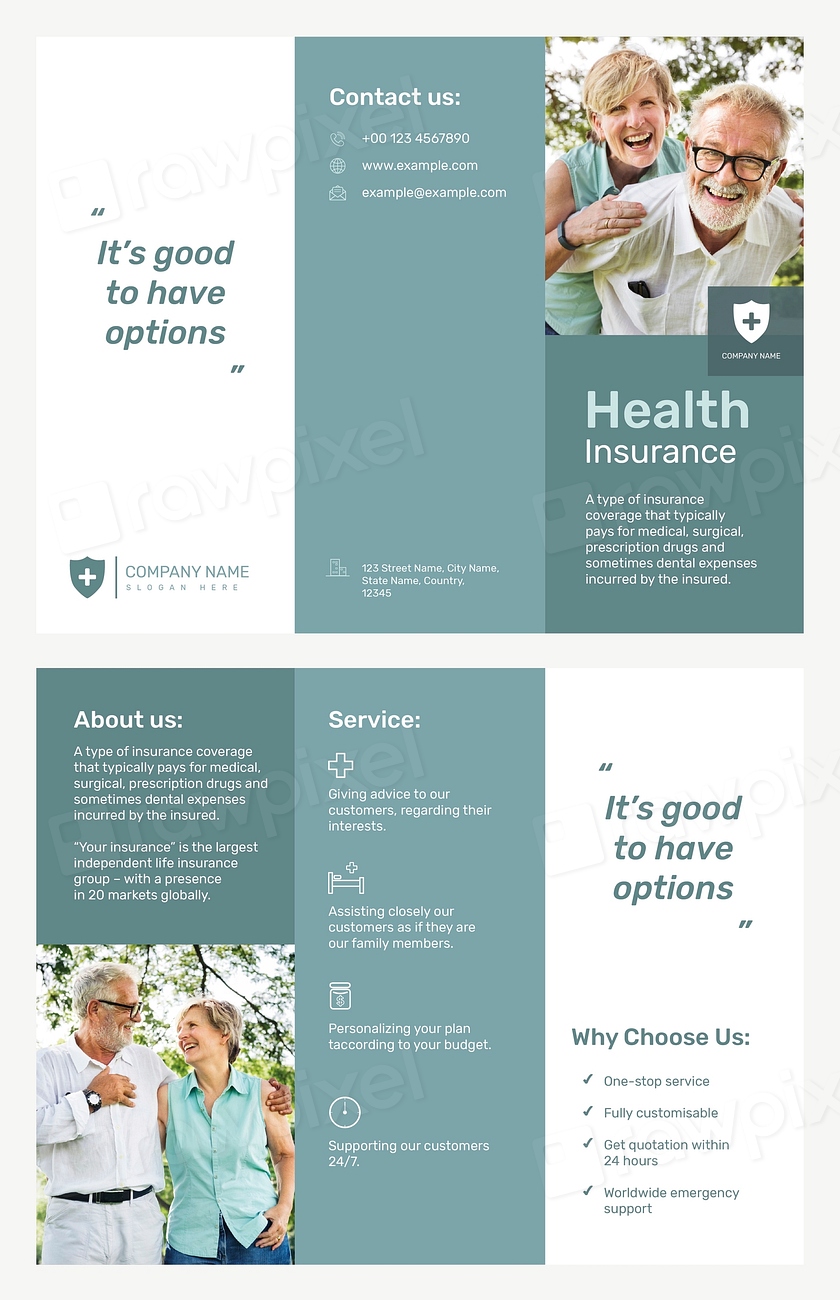 Health insurance brochure template vector | Premium Vector Template ...