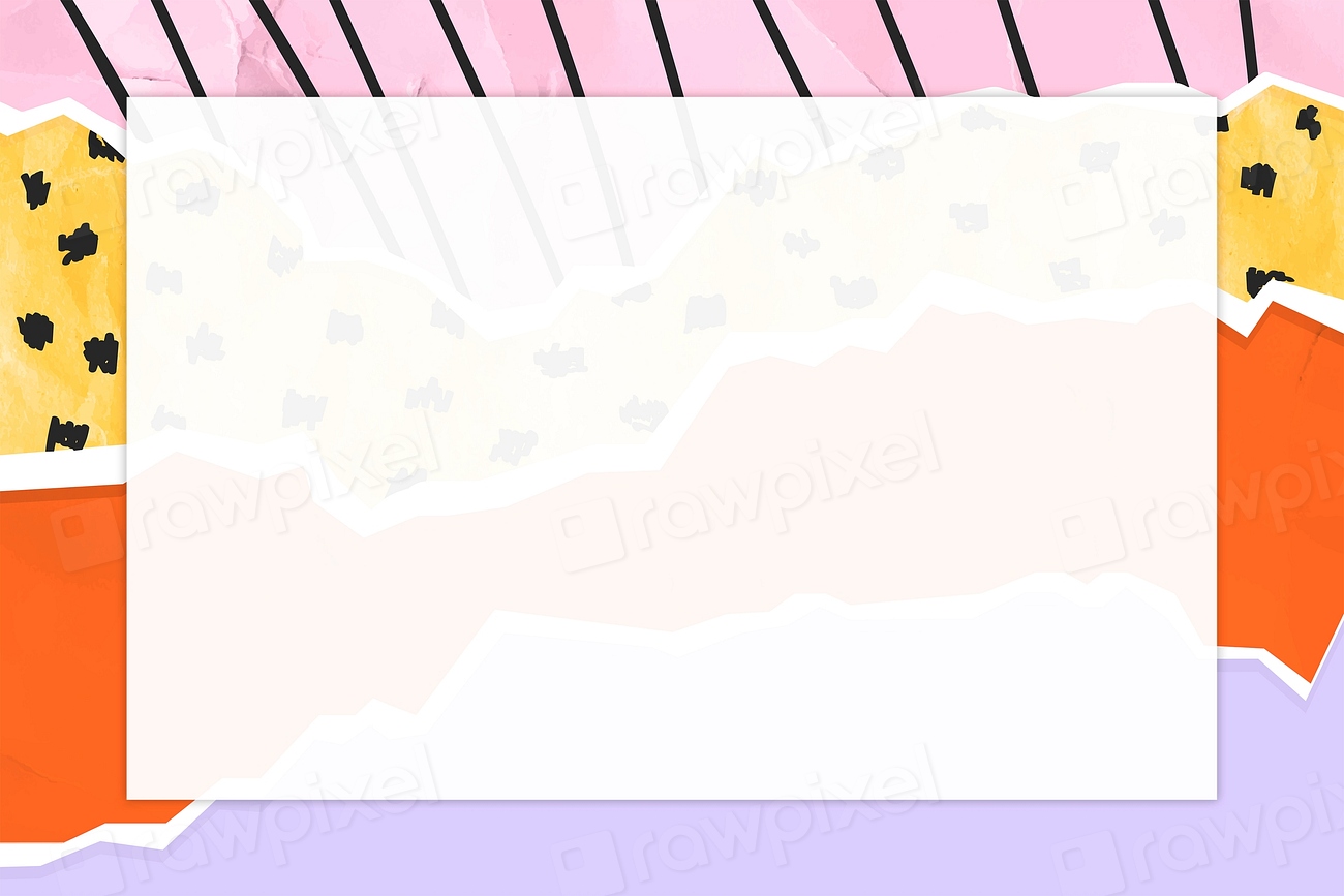 Ripped paper frame psd in colorful | Premium PSD - rawpixel