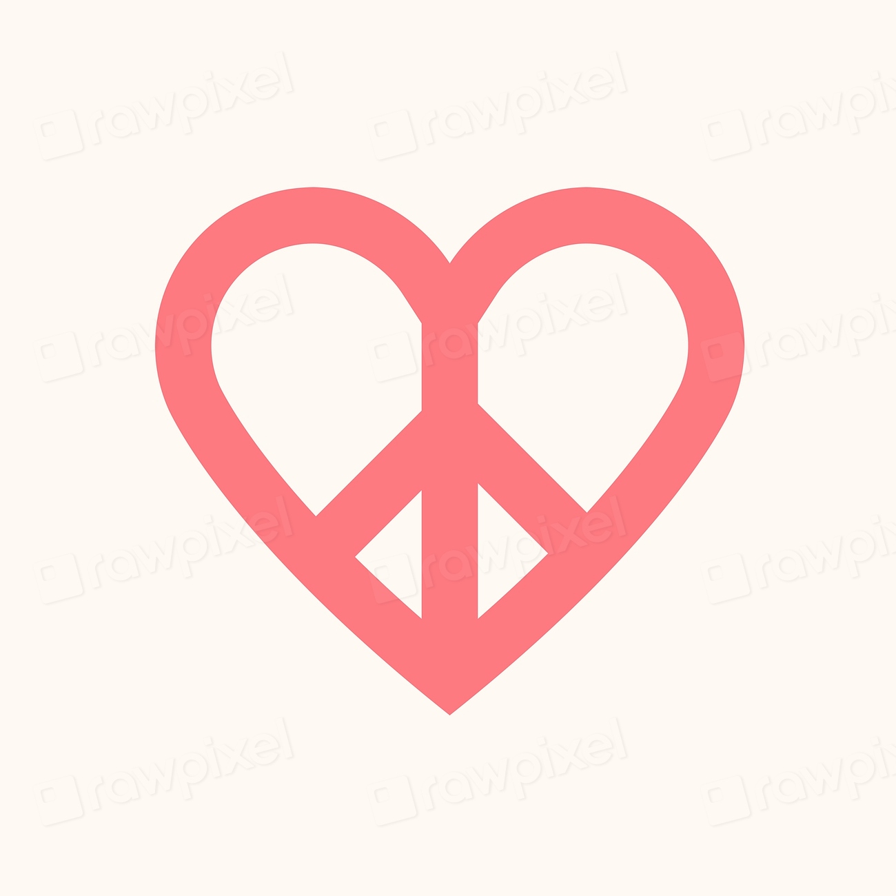 Pink heart peace sign, freedom | Premium PSD - rawpixel