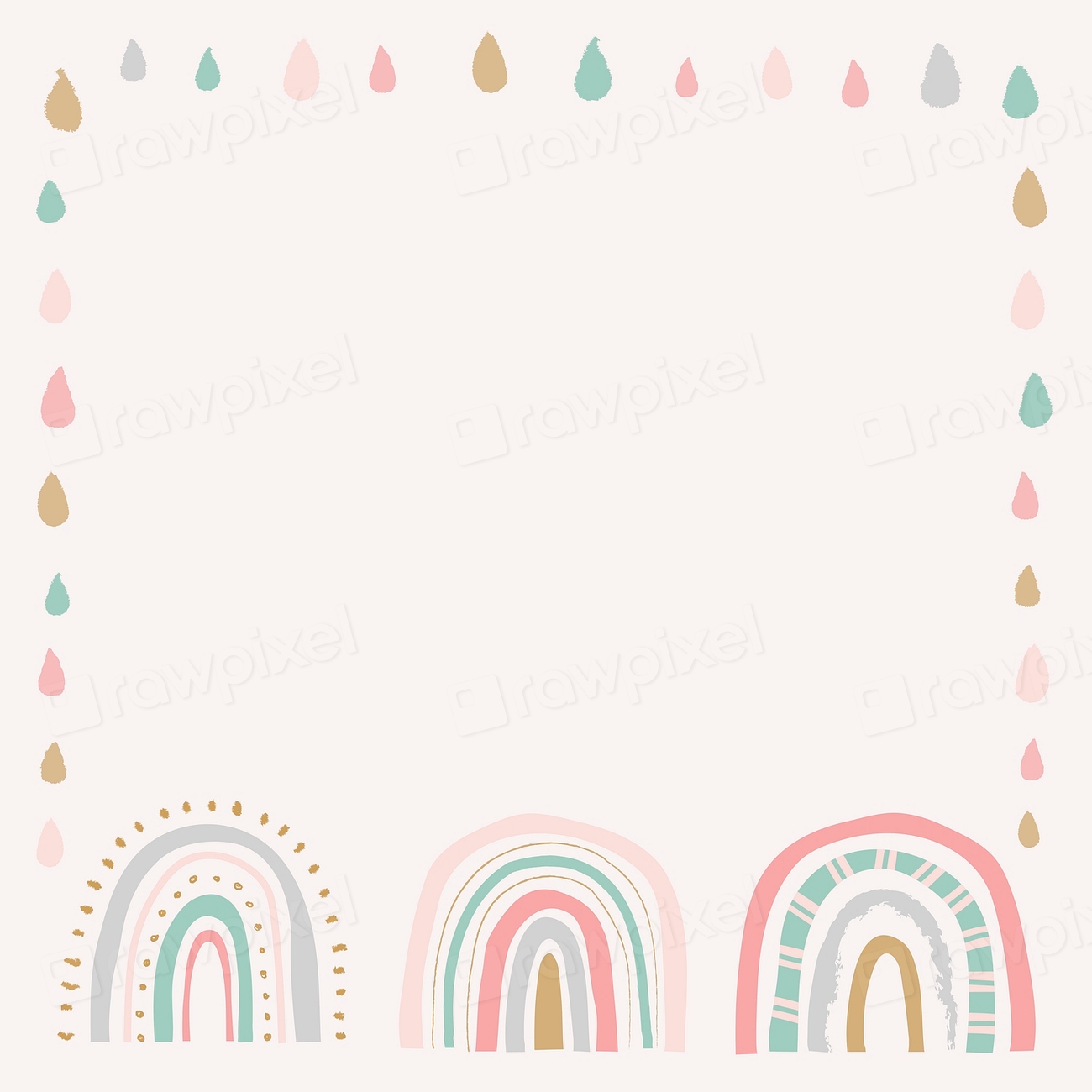 Rainbow frame, cute doodle border | Premium PSD - rawpixel