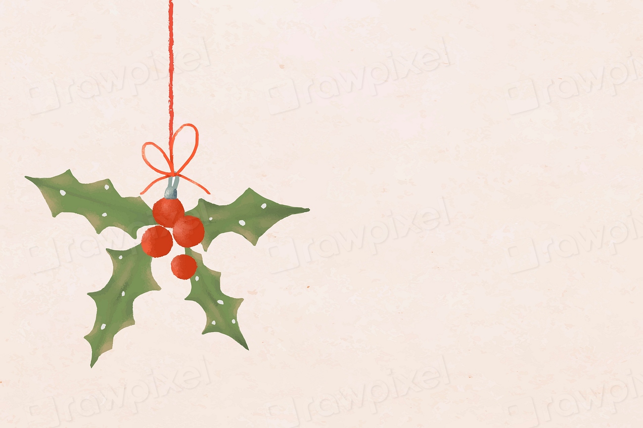 Holly background vector, Christmas holidays | Premium Vector - rawpixel