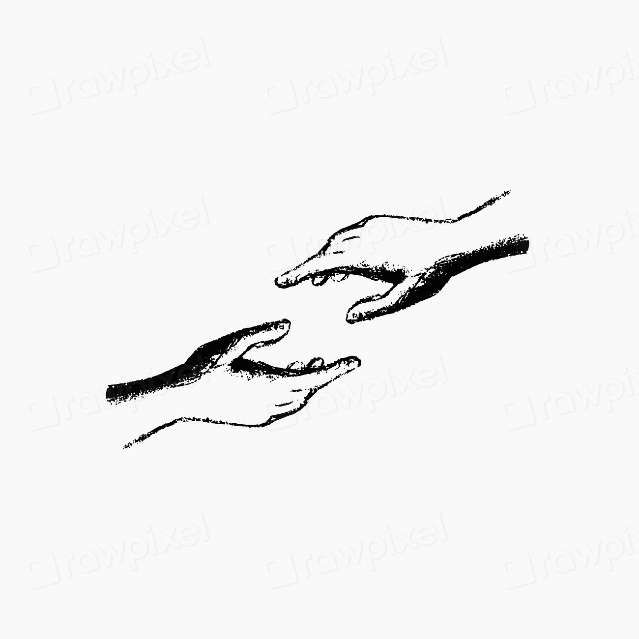 Helping hands sticker, vintage gesture | Premium Vector - rawpixel